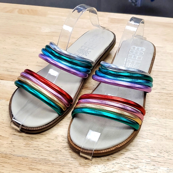 Shoes | Colorful Metalic Strappy Sandals 38 | Poshmark